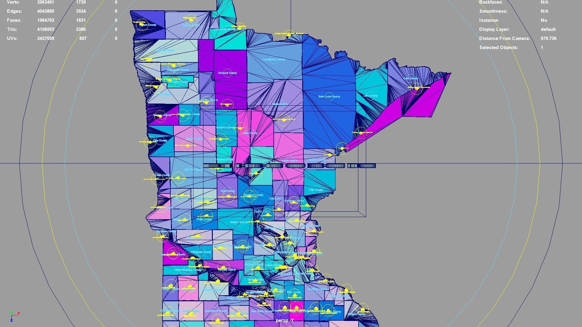 Minnesota United States USA map region 3D model geography 3D model ...