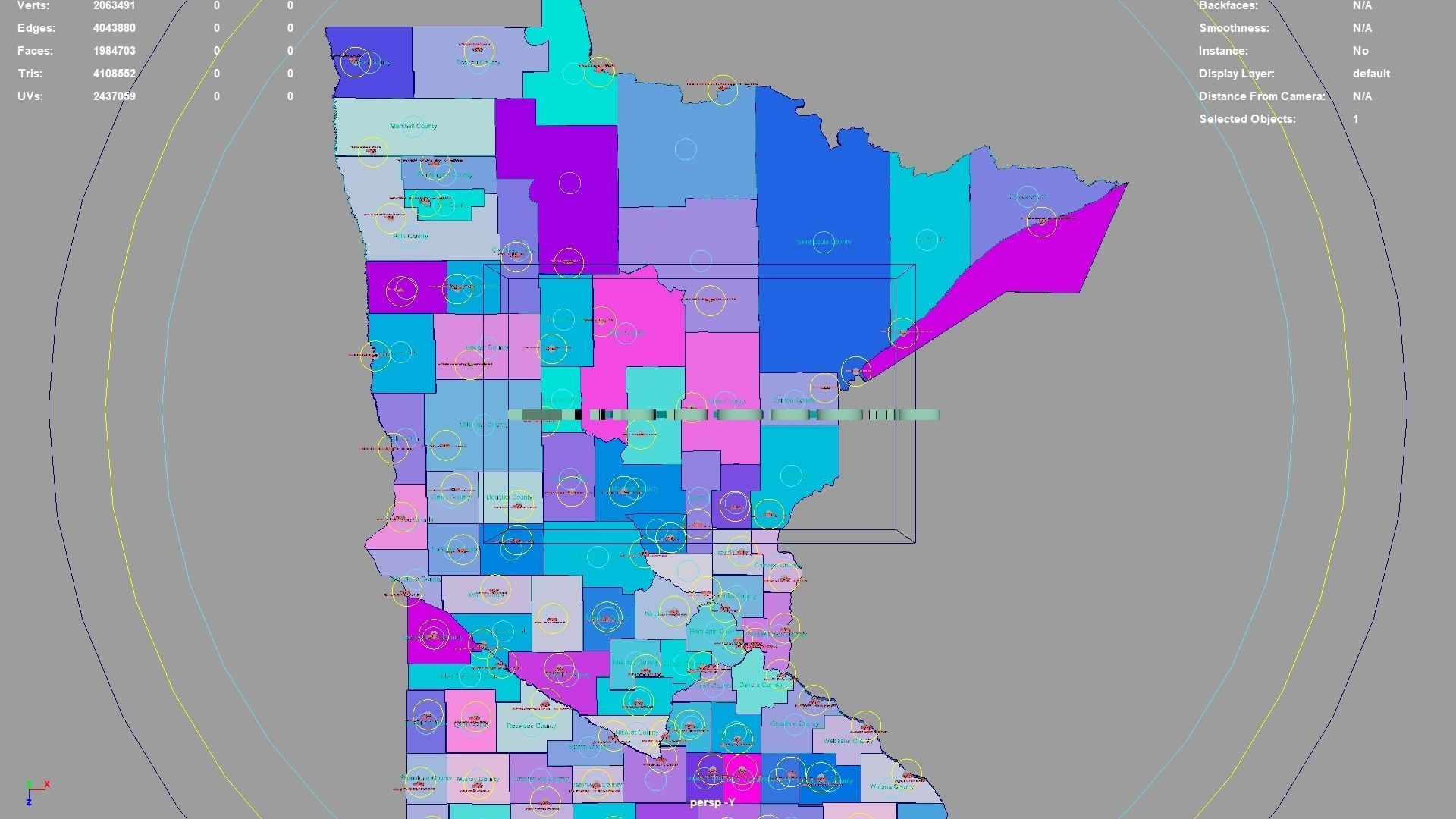 Minnesota United States USA map region 3D model geography 3D model ...