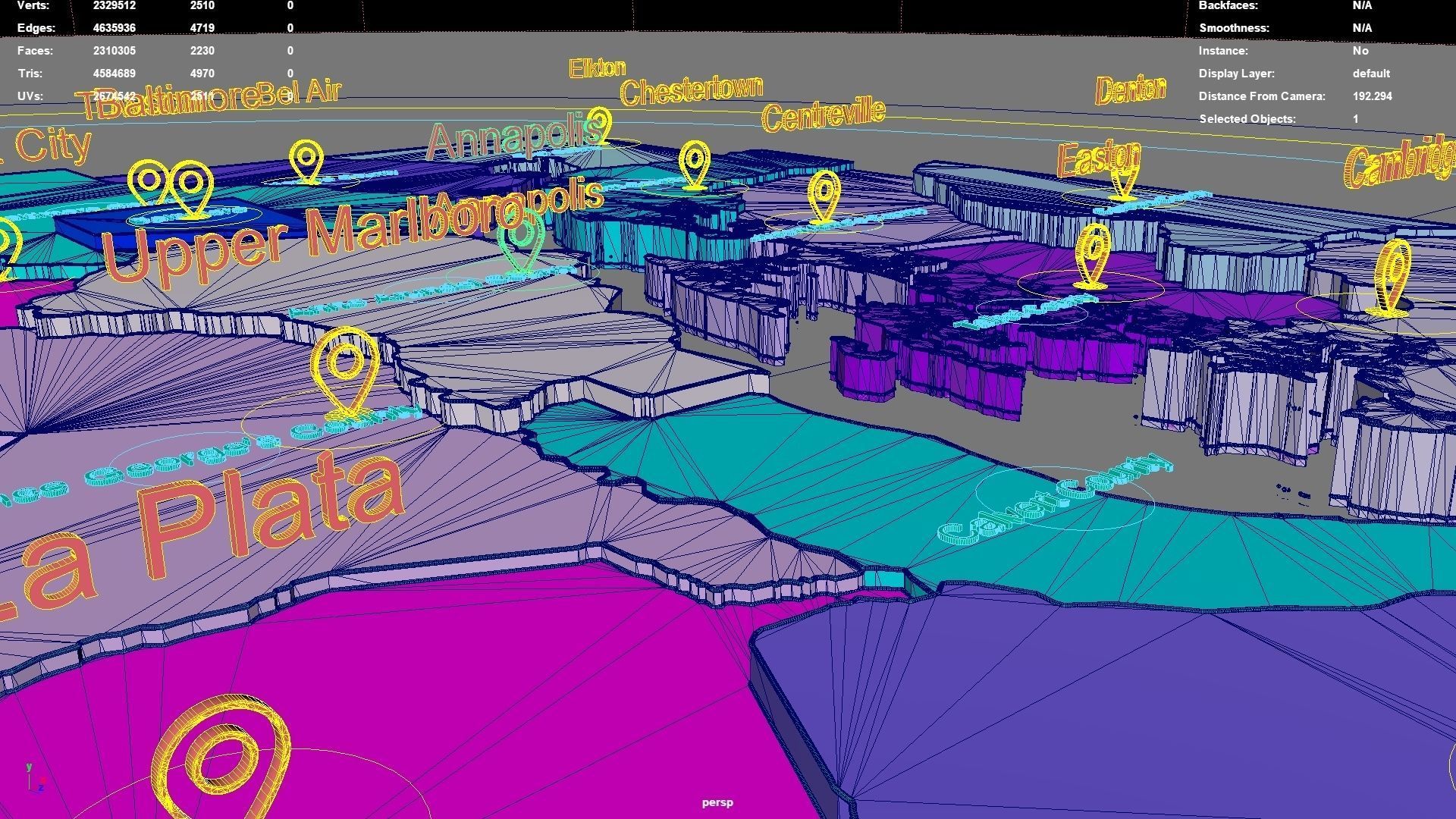 Maryland United States USA map region 3D model geography 3D model ...