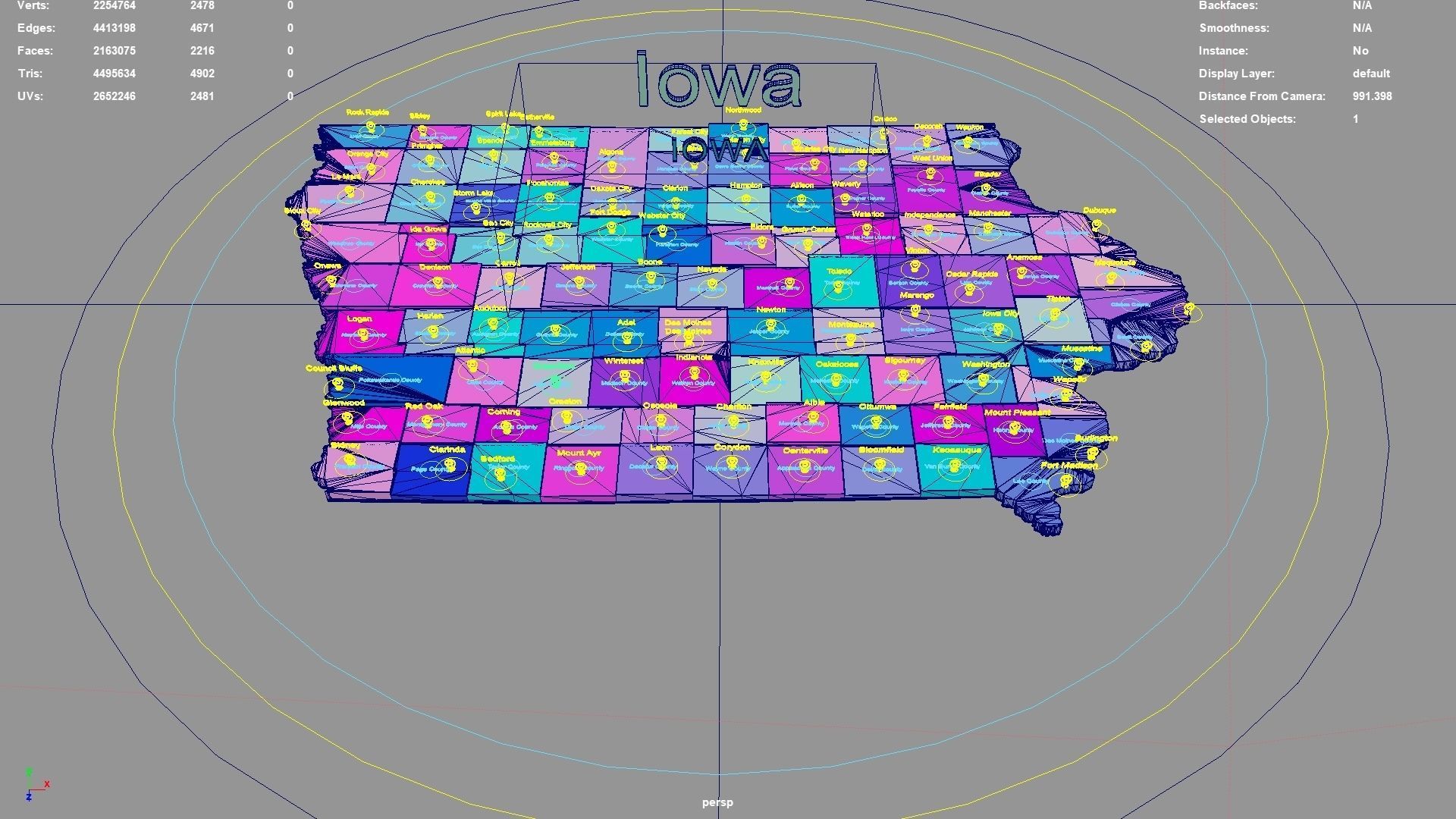 Iowa United States USA map region 3D model geography political 3D model ...