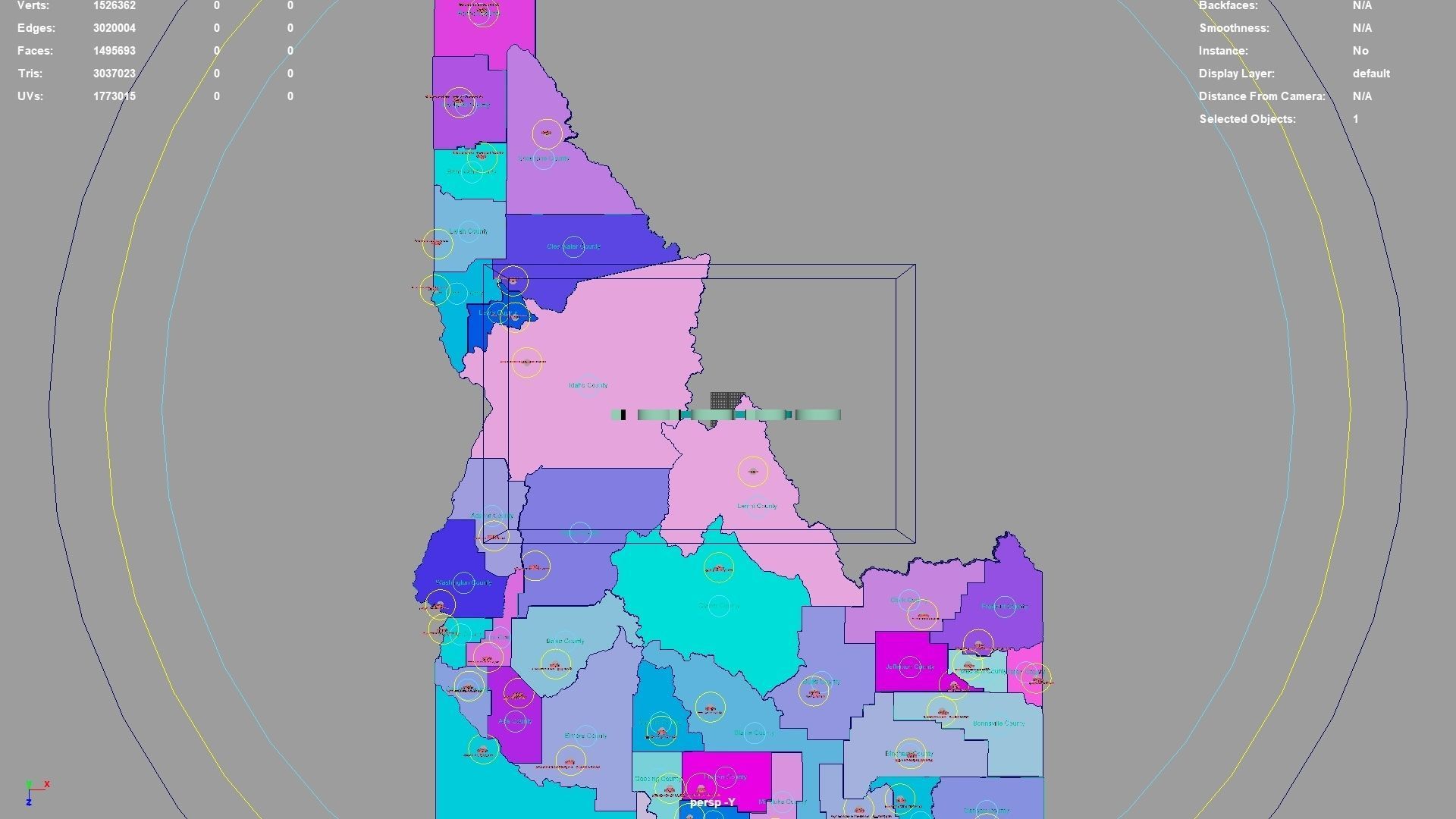 Idaho United States USA map region 3D model geography political 3D ...