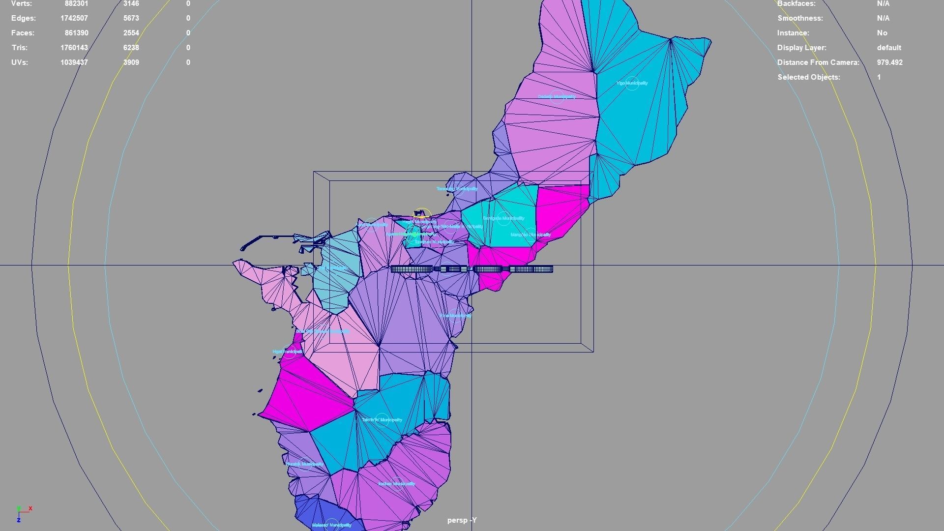 Guam United States USA map region 3D model geography political 3D model ...