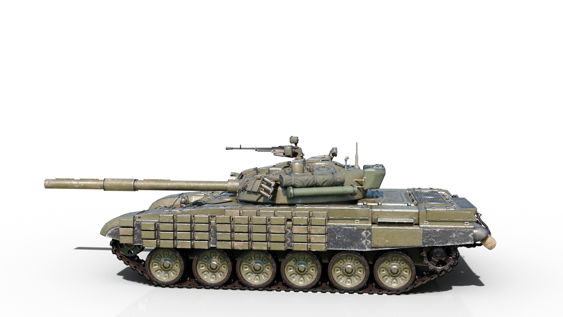 3D model PBR 2 coatings T-72 main battle tank T72AV MBT VR / AR / low ...