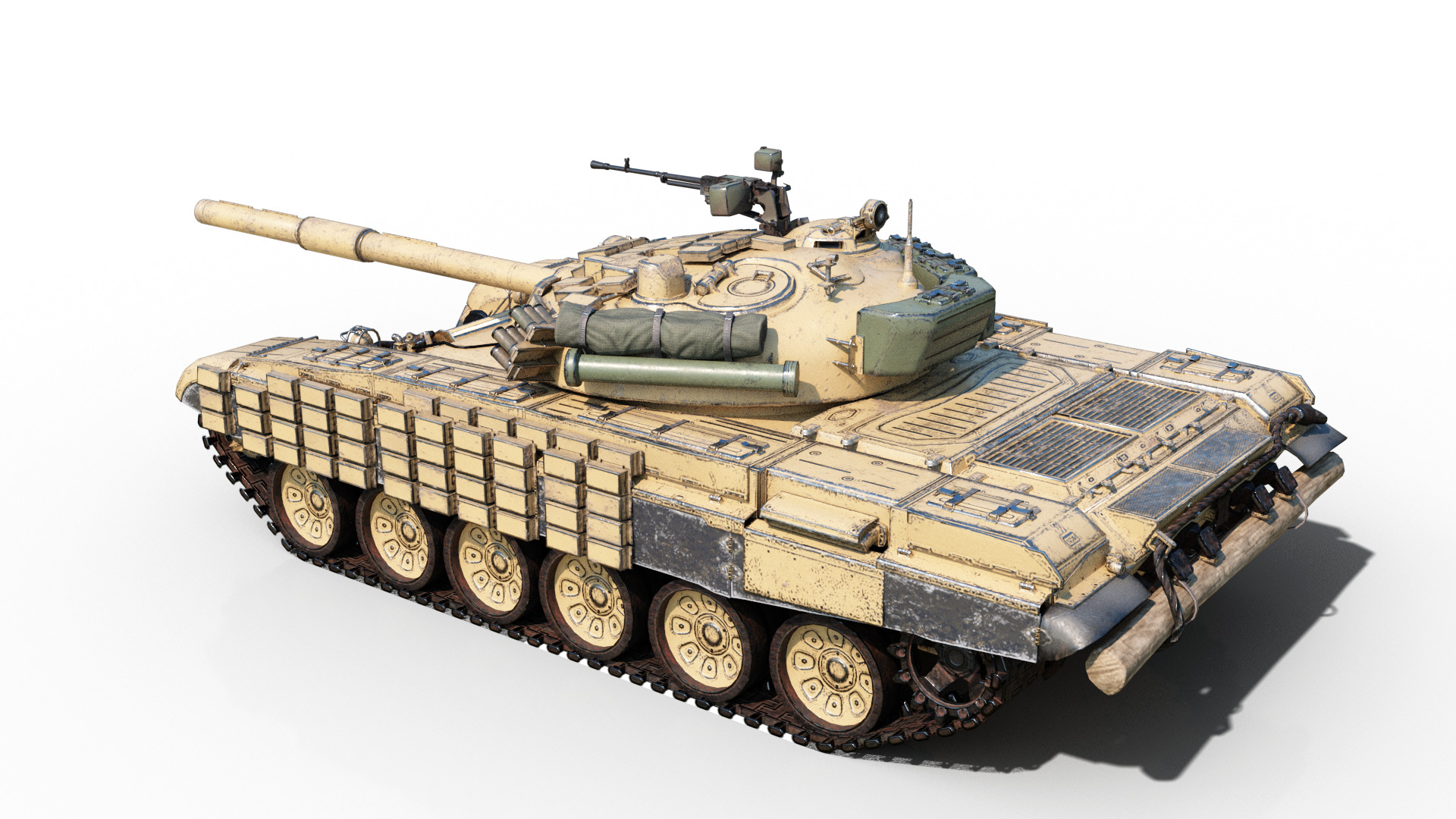 3D model PBR 2 coatings T-72 main battle tank T72AV MBT VR / AR / low ...