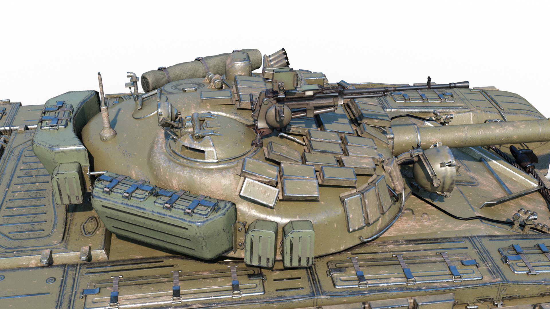 3D model PBR 2 coatings T-72 main battle tank T72AV MBT VR / AR / low ...
