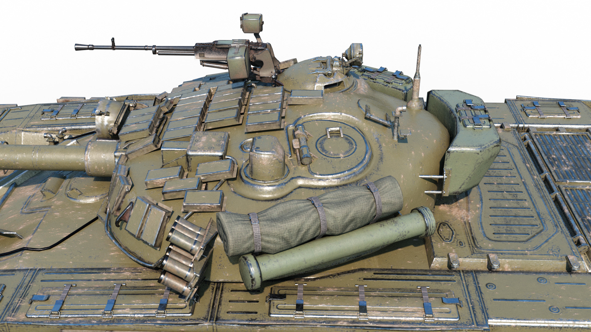 3D model PBR 2 coatings T-72 main battle tank T72AV MBT VR / AR / low ...
