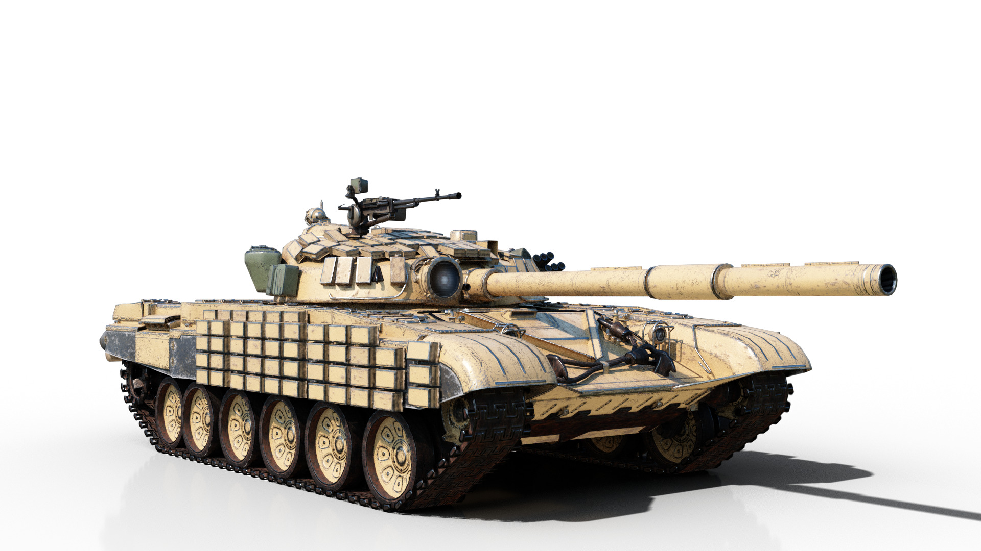3D model PBR 2 coatings T-72 main battle tank T72AV MBT VR / AR / low ...