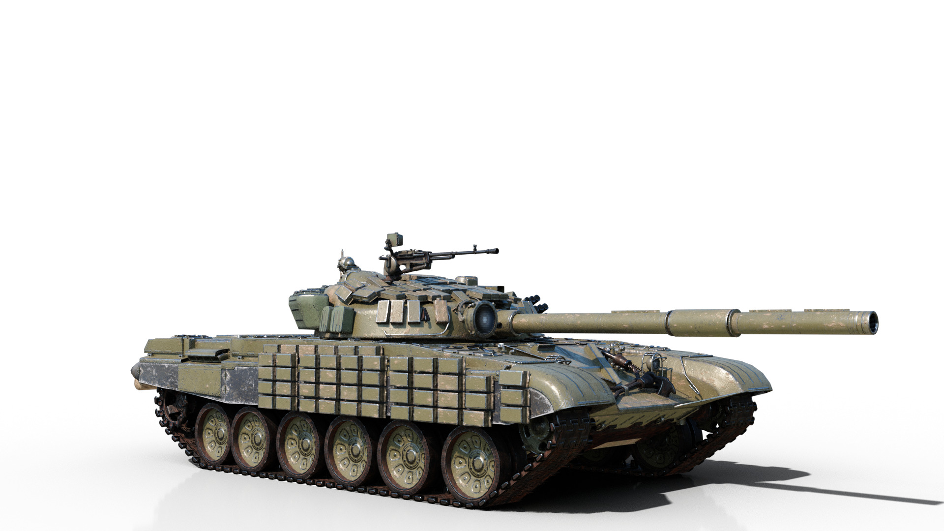 3D model PBR 2 coatings T-72 main battle tank T72AV MBT VR / AR / low ...