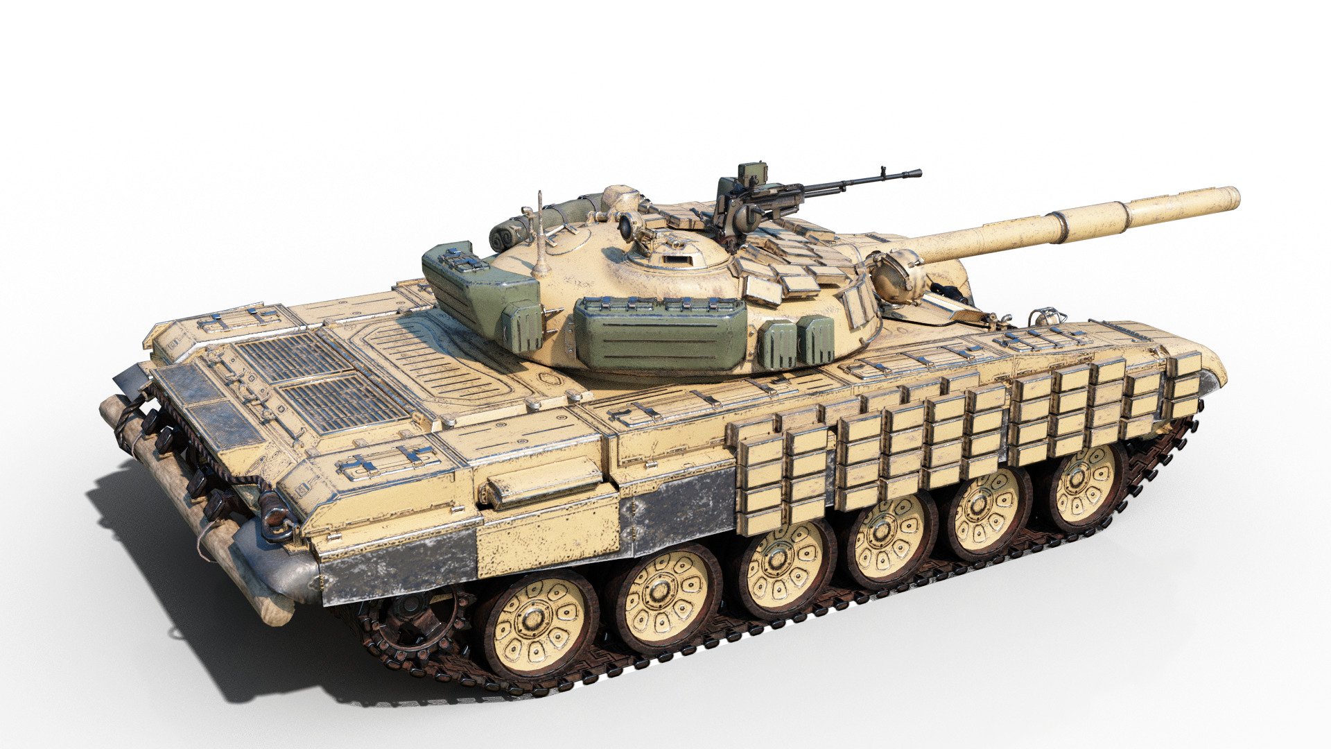 3D model PBR 2 coatings T-72 main battle tank T72AV MBT VR / AR / low ...