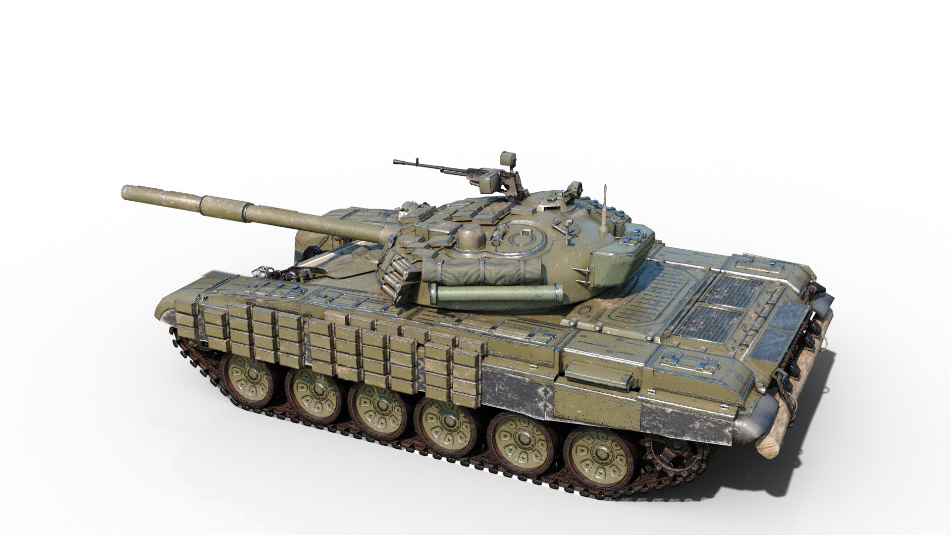 3D model PBR 2 coatings T-72 main battle tank T72AV MBT VR / AR / low ...