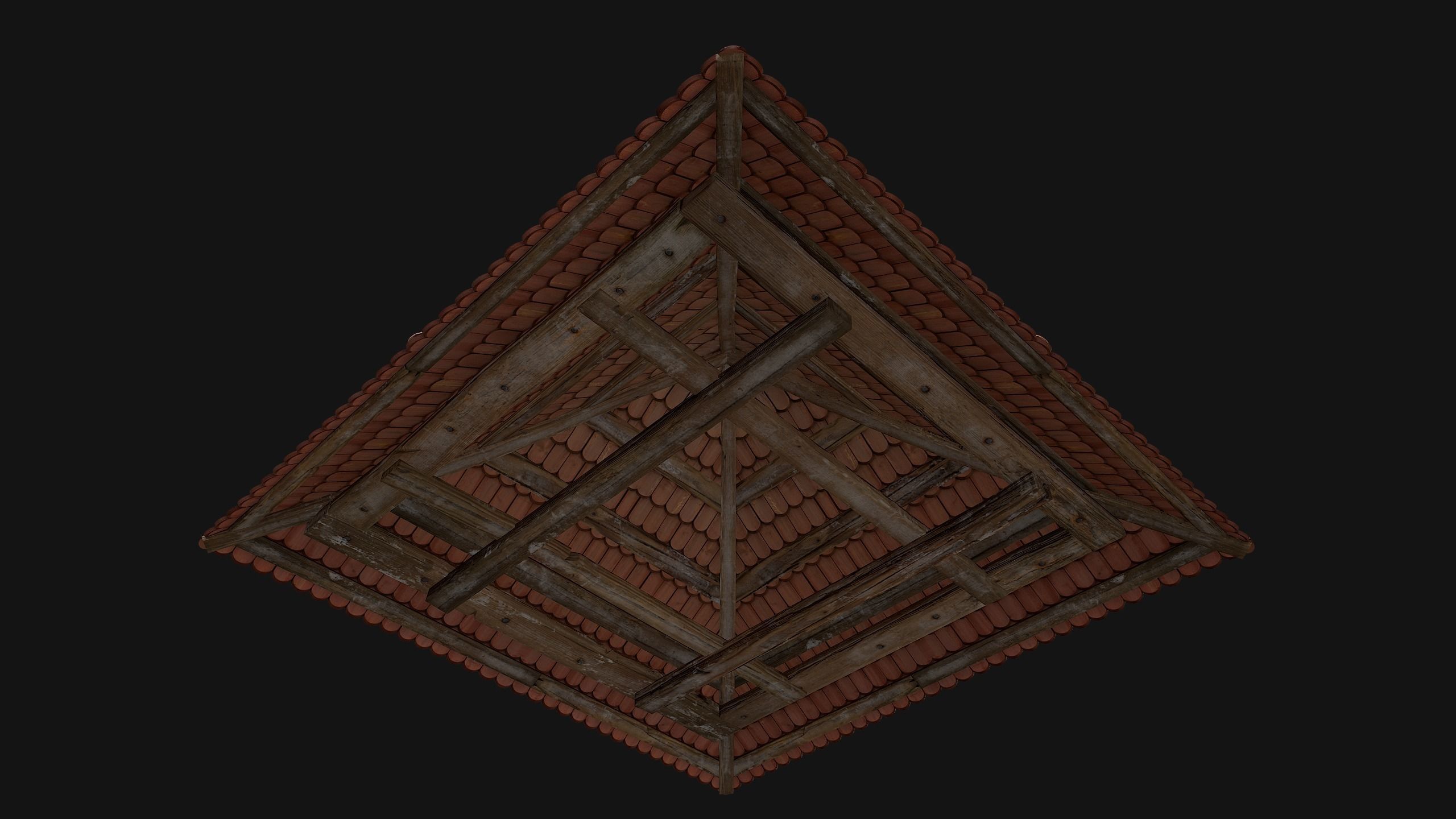 3D model Medieval Tile Pyramid Roof VR / AR / low-poly | CGTrader