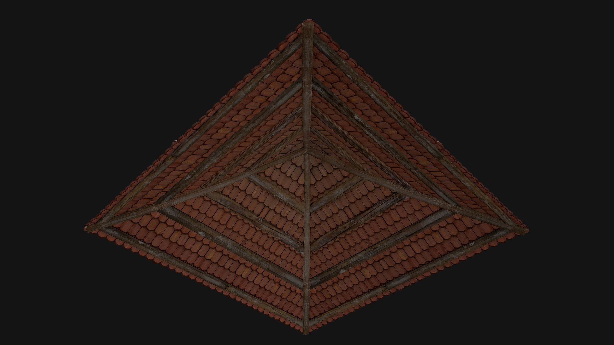 3D model Medieval Tile Pyramid Roof VR / AR / low-poly | CGTrader