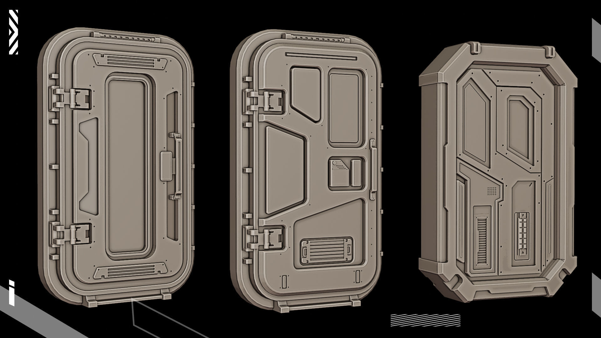 20 Futuristic SciFi Door kitbash vol4 3D model | CGTrader