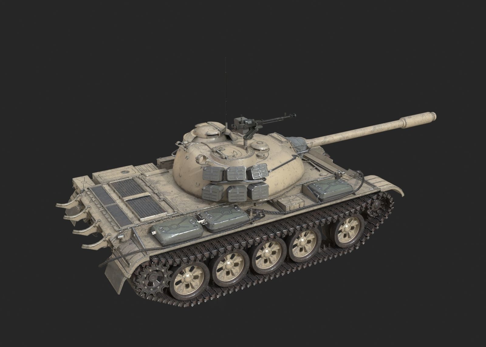 3D model PBR 2 coatings T-55 main battle tank of the Soviet Union VR ...