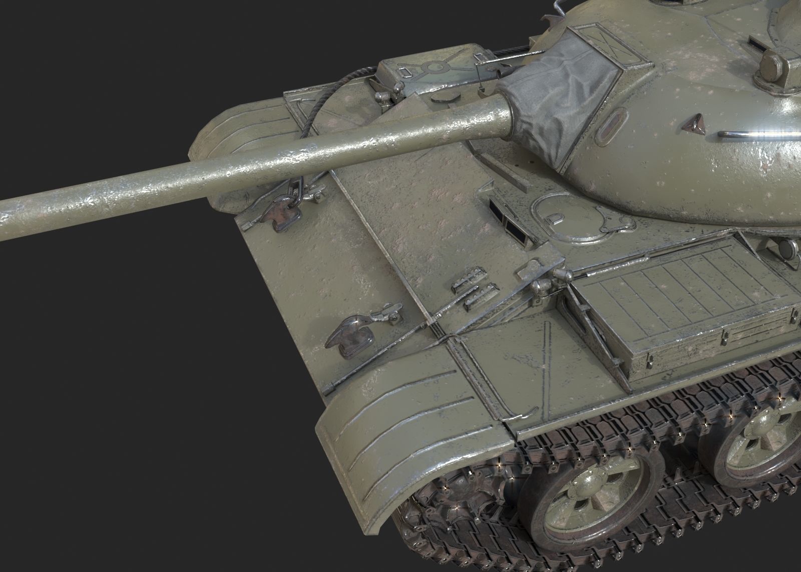 3D model PBR 2 coatings T-55 main battle tank of the Soviet Union VR ...