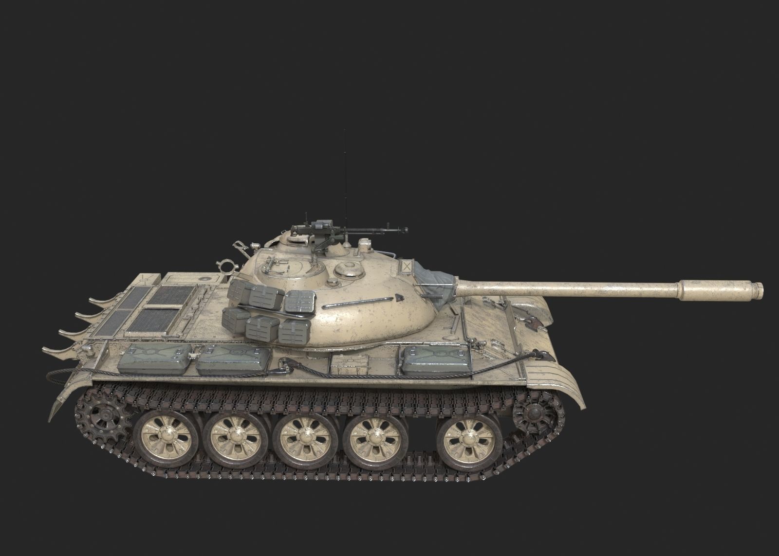 3D model PBR 2 coatings T-55 main battle tank of the Soviet Union VR ...