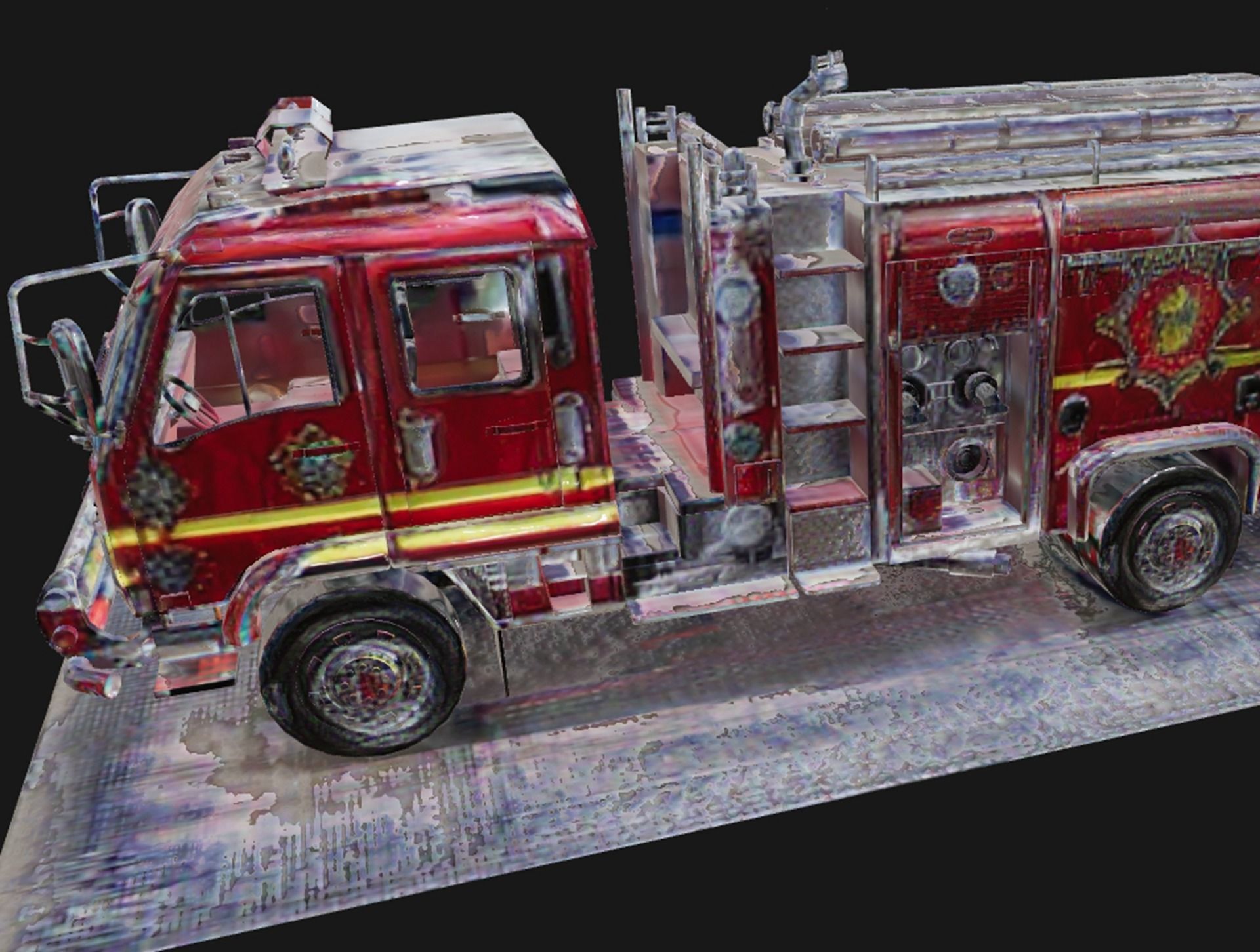 3D model Medieval Dilapidated Fire Truck VR / AR / low-poly | CGTrader