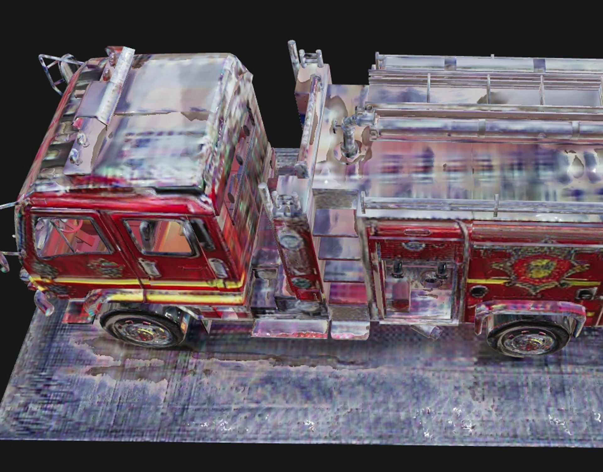 3D model Medieval Dilapidated Fire Truck VR / AR / low-poly | CGTrader
