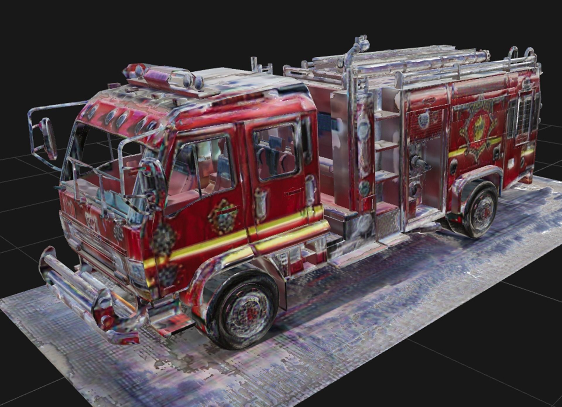 3D model Medieval Dilapidated Fire Truck VR / AR / low-poly | CGTrader