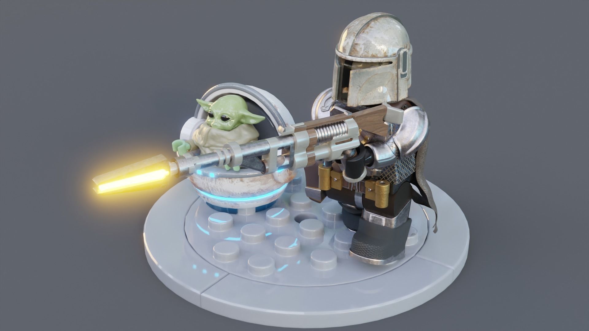 Mandalorian and grogu 3D model | CGTrader