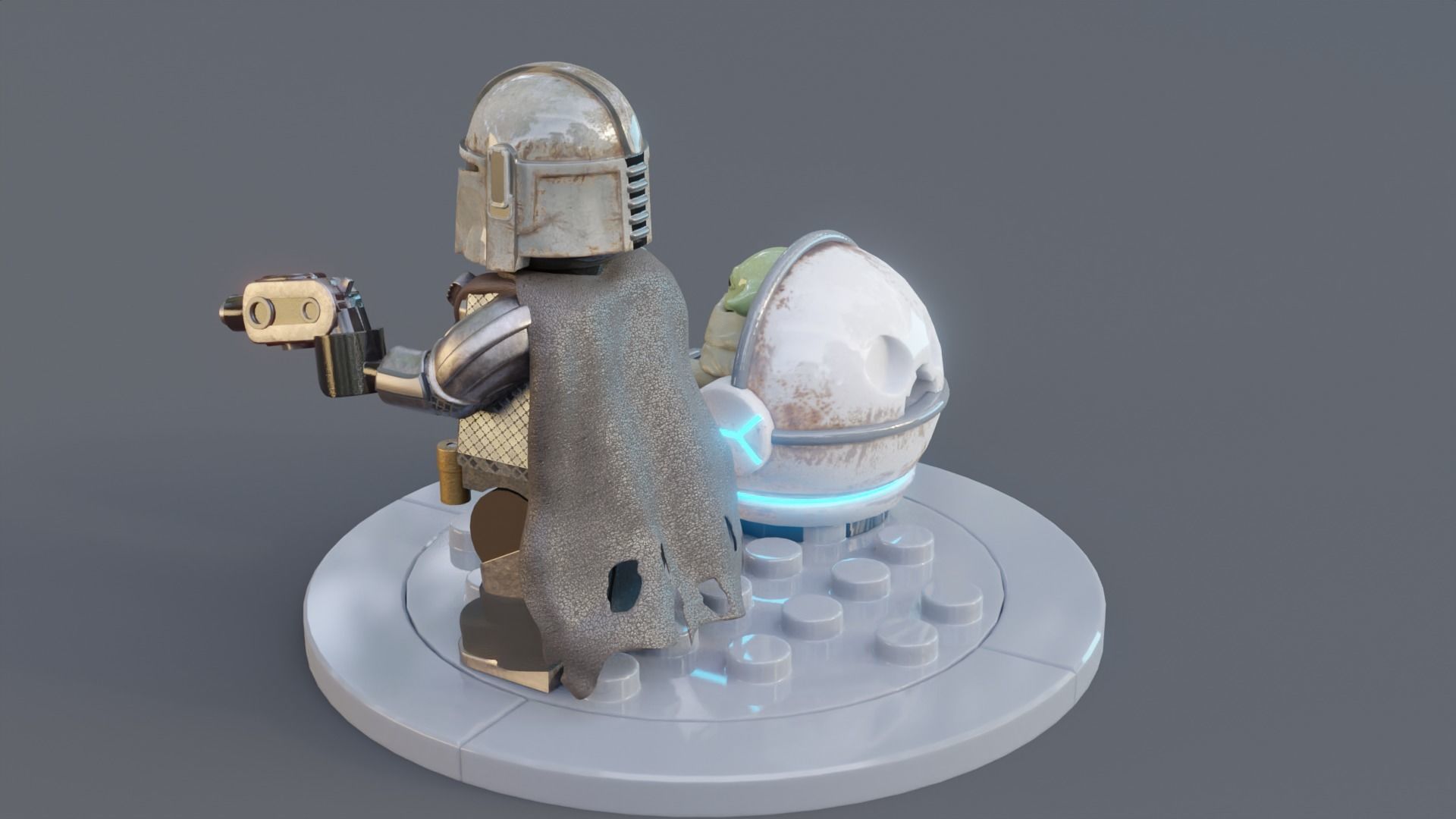 Mandalorian and grogu 3D model | CGTrader