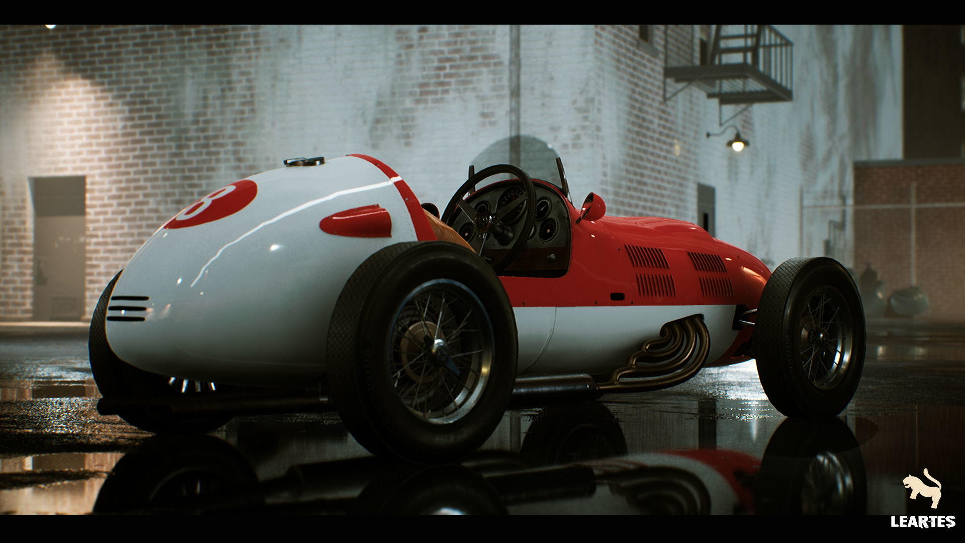 3D model Classic Race Car Driveable Functional VR / AR / low-poly ...