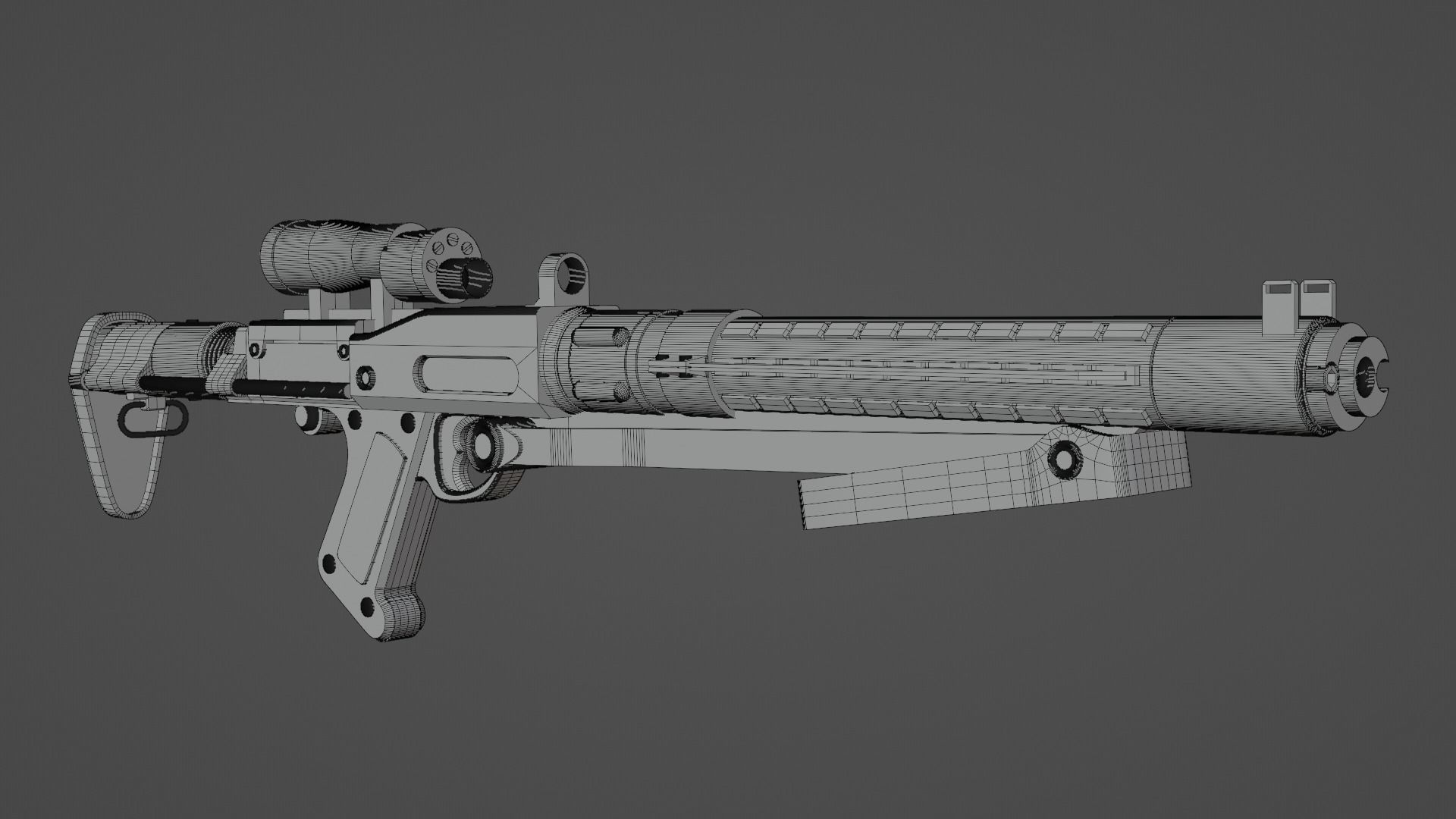Imperial Armored Commando Blaster Rifle 3D model | CGTrader