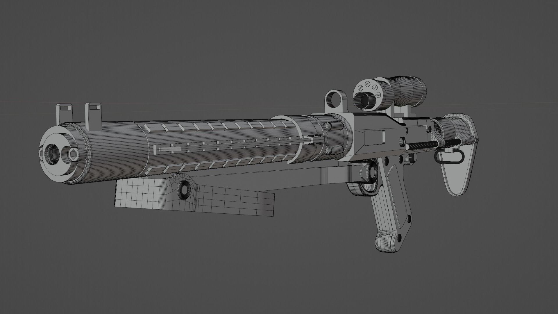 Imperial Armored Commando Blaster Rifle 3D model | CGTrader