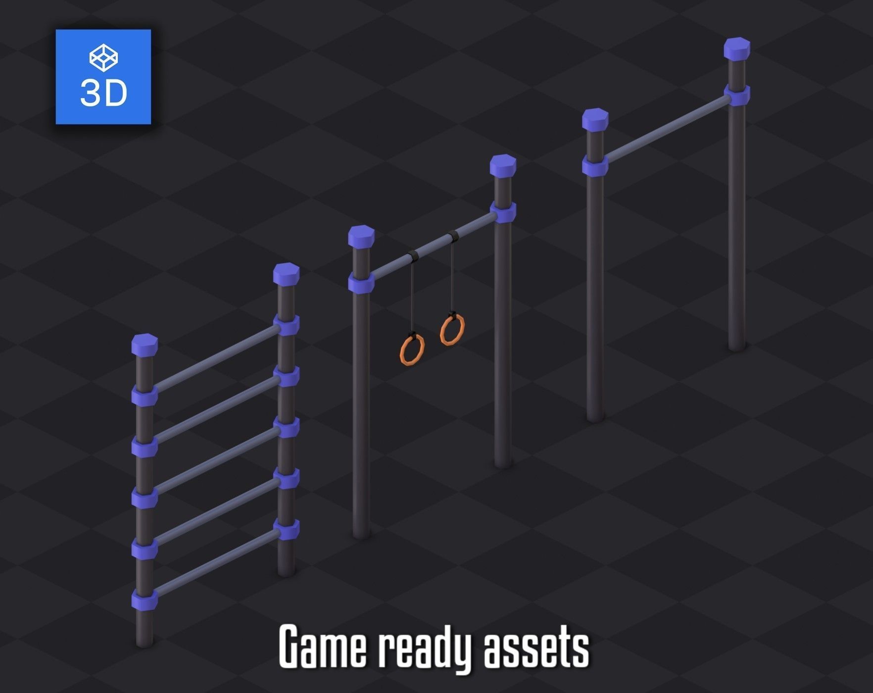3D model 3D Low Poly Gym Game Assets VR / AR / low-poly | CGTrader