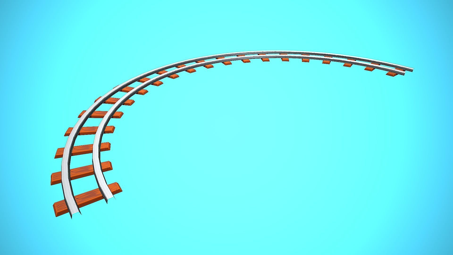 3D model MODULAR RAILS CARTOON STYLIZED VR / AR / low-poly | CGTrader