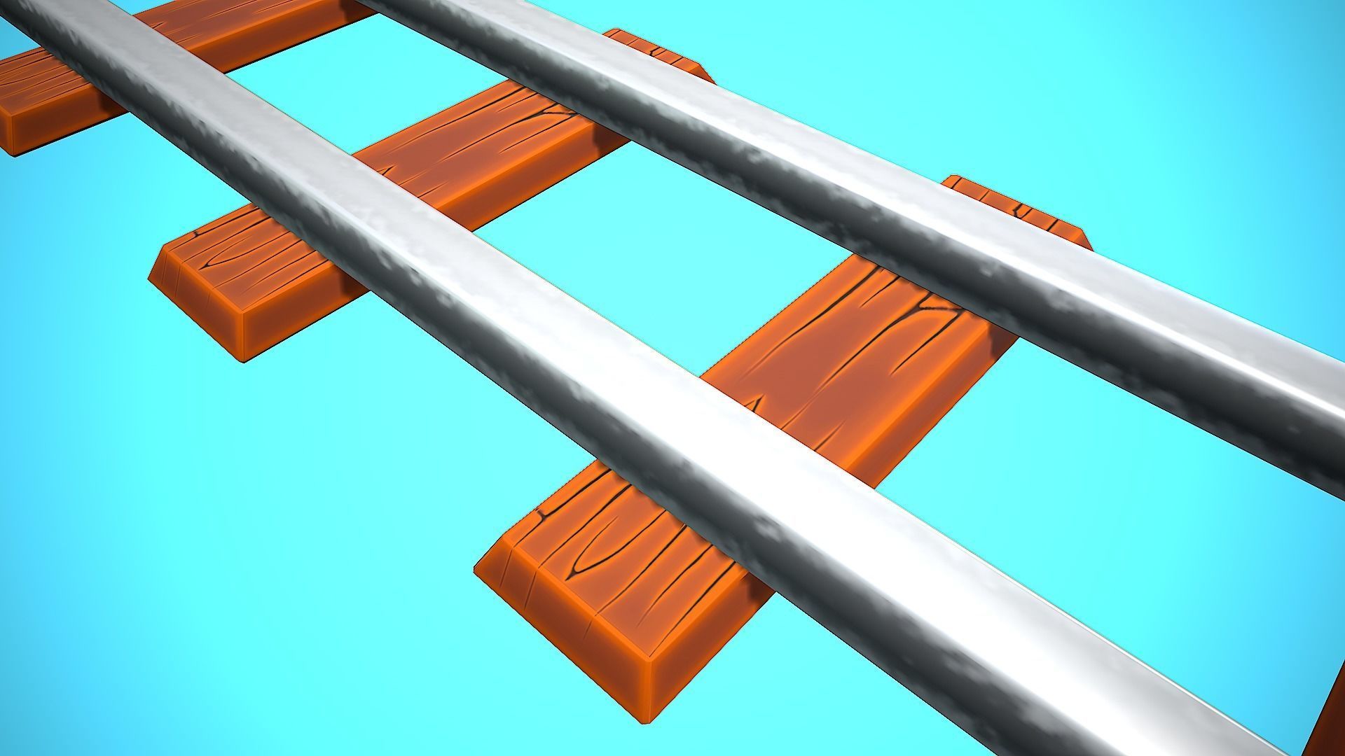 3D model MODULAR RAILS CARTOON STYLIZED VR / AR / low-poly | CGTrader