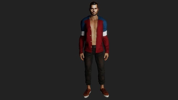 Handsome man of model appearance in a jacket 3D model | CGTrader