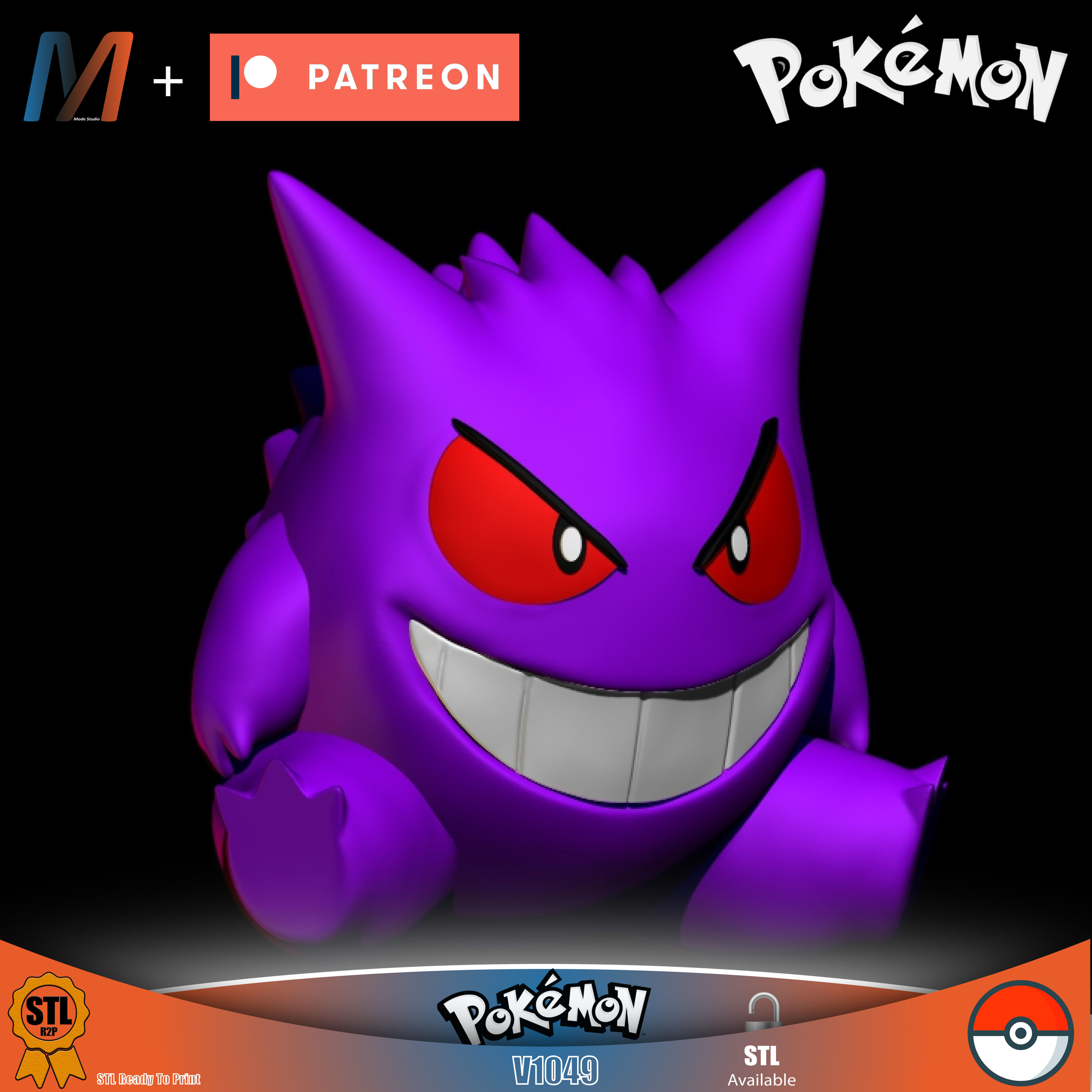 V1049 POKEMON GENGAR 3D model 3D printable | CGTrader