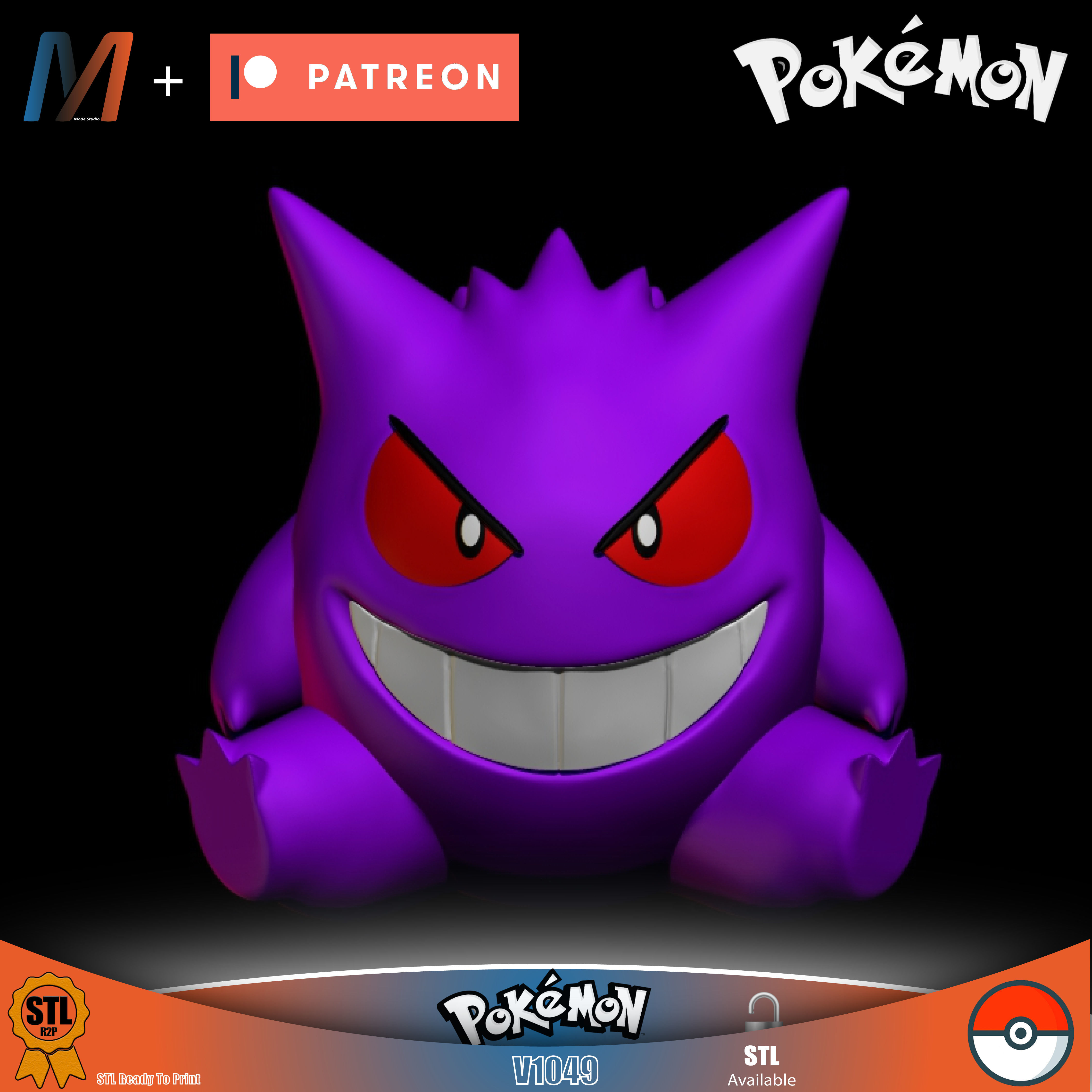 V1049 POKEMON GENGAR 3D model 3D printable | CGTrader