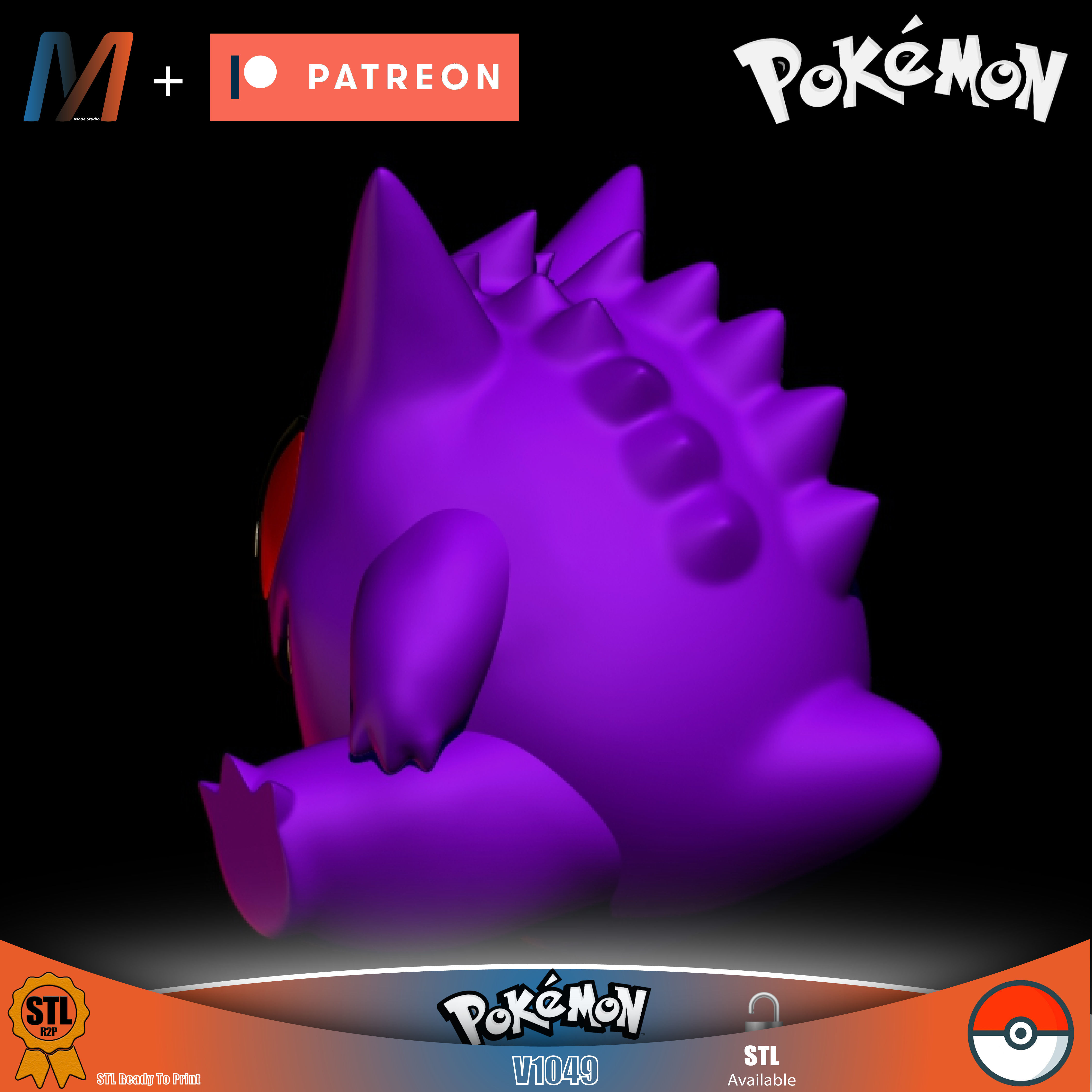 V1049 POKEMON GENGAR 3D model 3D printable | CGTrader