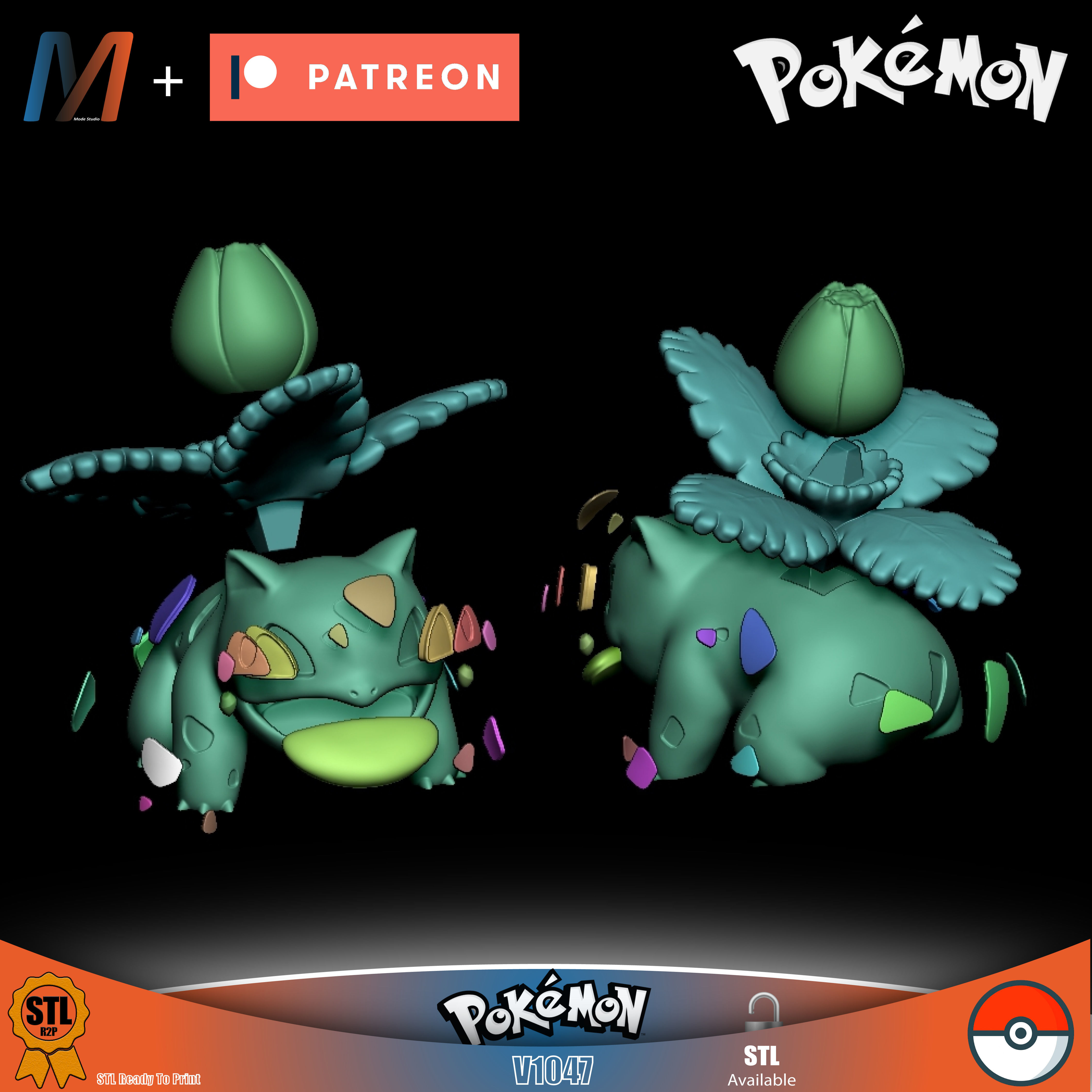 V1047 POKEMON IVYSAUR 3D model 3D printable | CGTrader