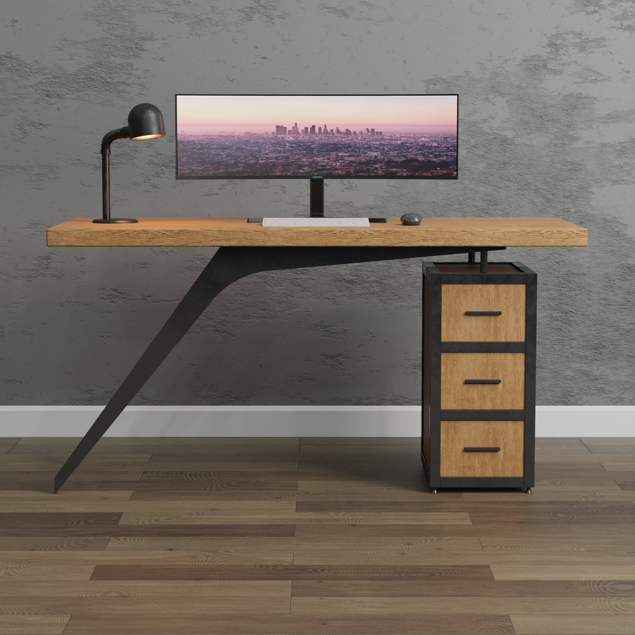 Modern Office Desk Design free 3D model | CGTrader