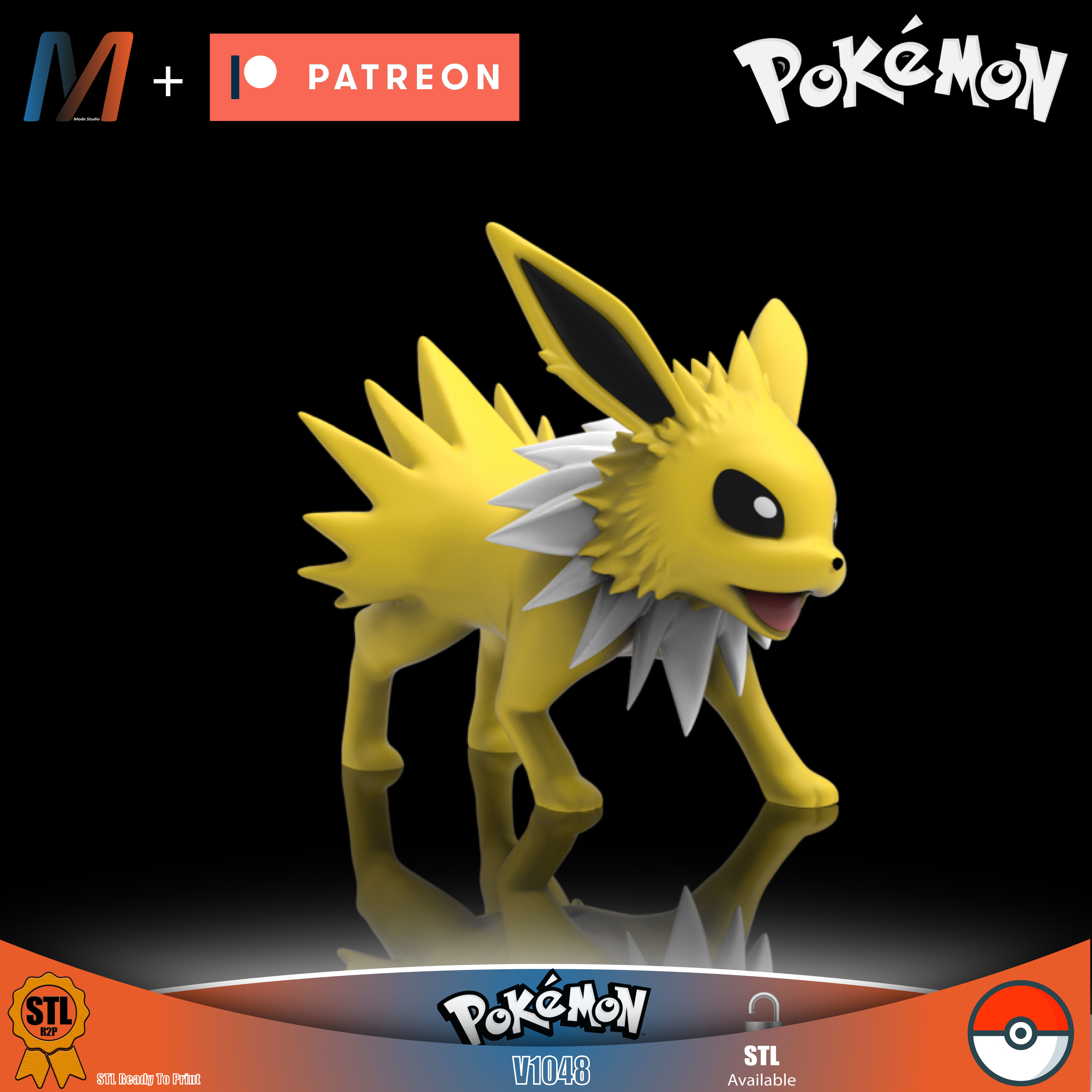 V1048 POKEMON JOLTEON 3D model 3D printable | CGTrader