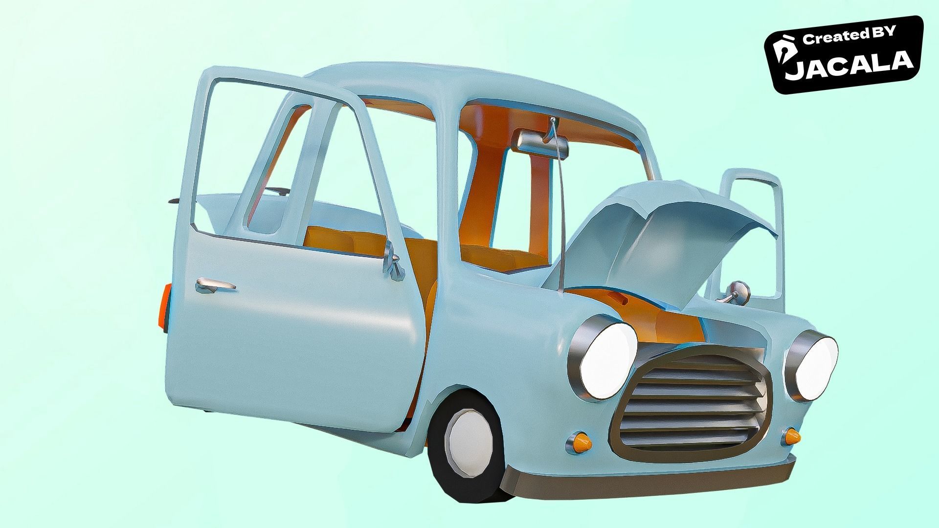 3D model Cartoon Car Rig 3D model VR / AR / low-poly | CGTrader