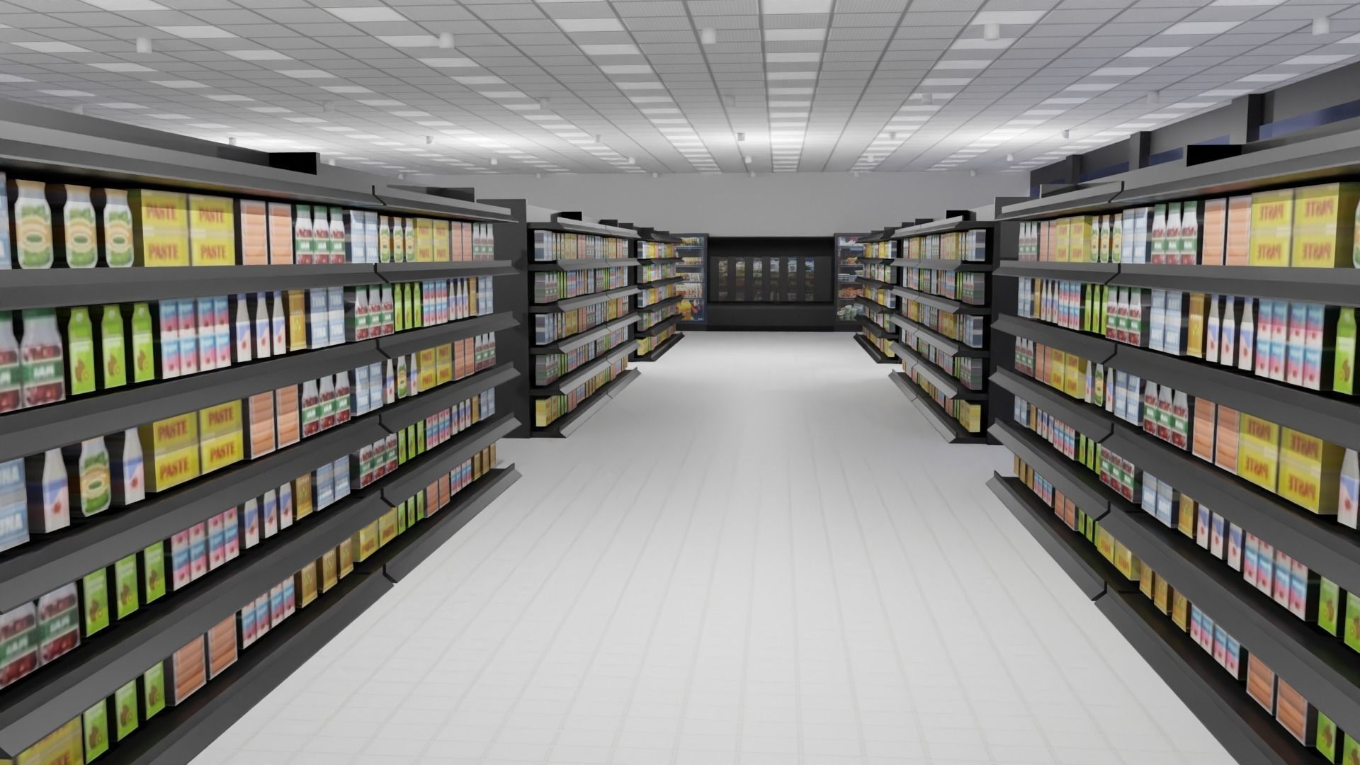 3D model Supermarket interior VR / AR / low-poly | CGTrader