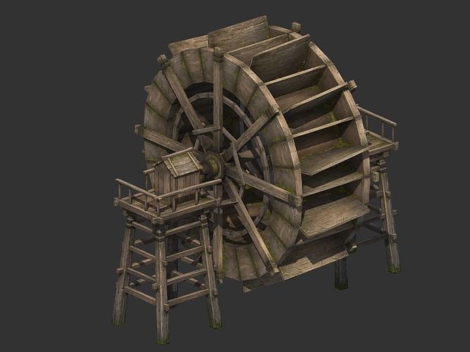 3D model WaterMill VR / AR / low-poly | CGTrader