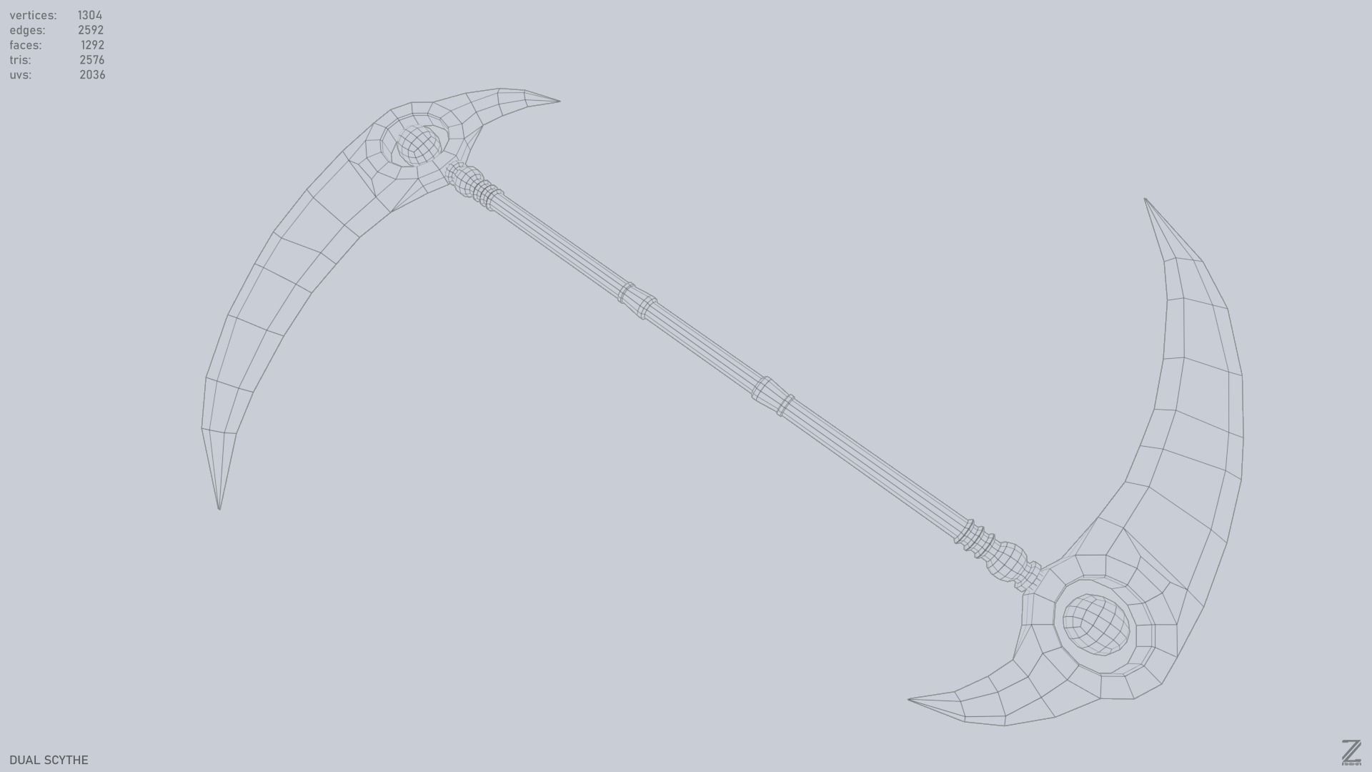 3D model Dual scythe VR / AR / low-poly | CGTrader
