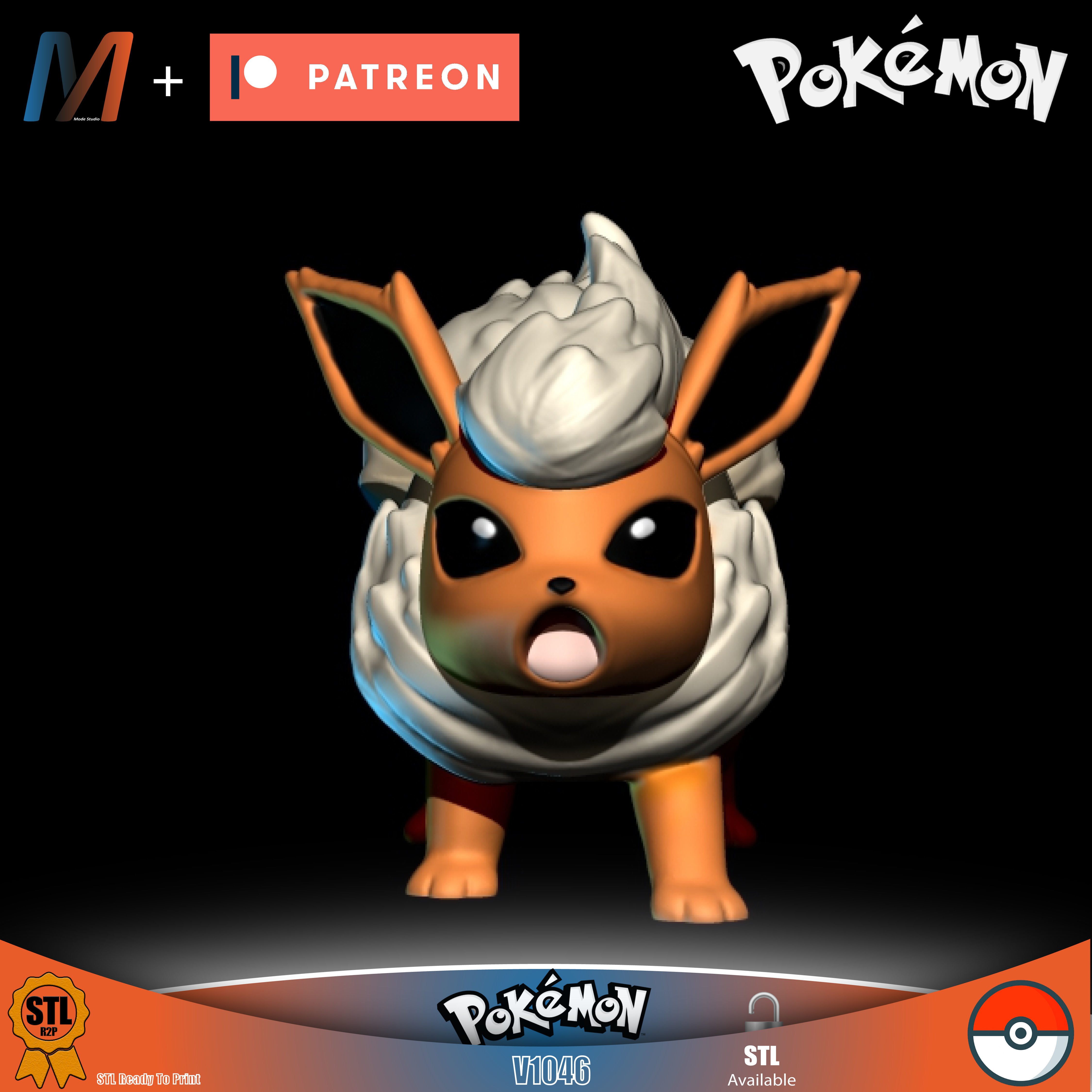 V1046 - POKEMON FLAREON 3D model 3D printable | CGTrader