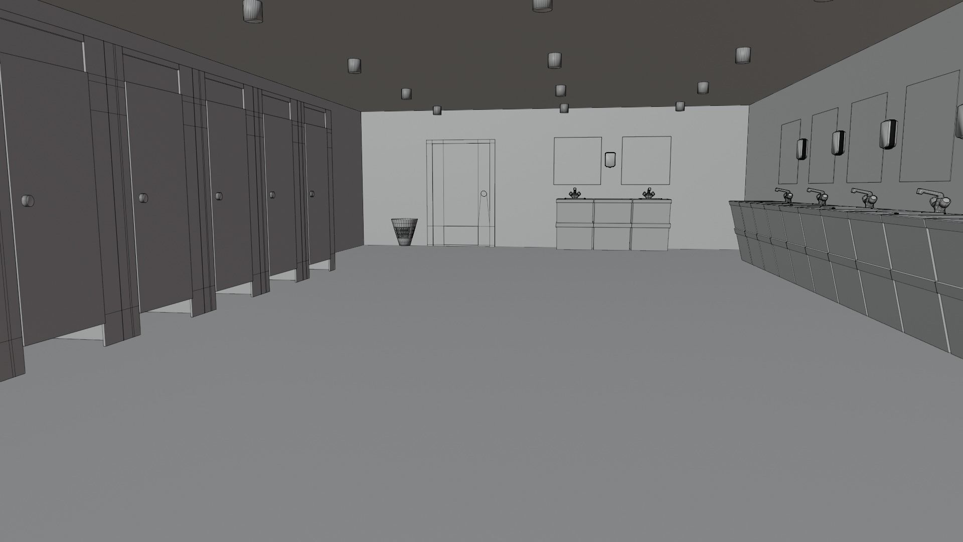3D model School Restroom Interior VR / AR / low-poly | CGTrader