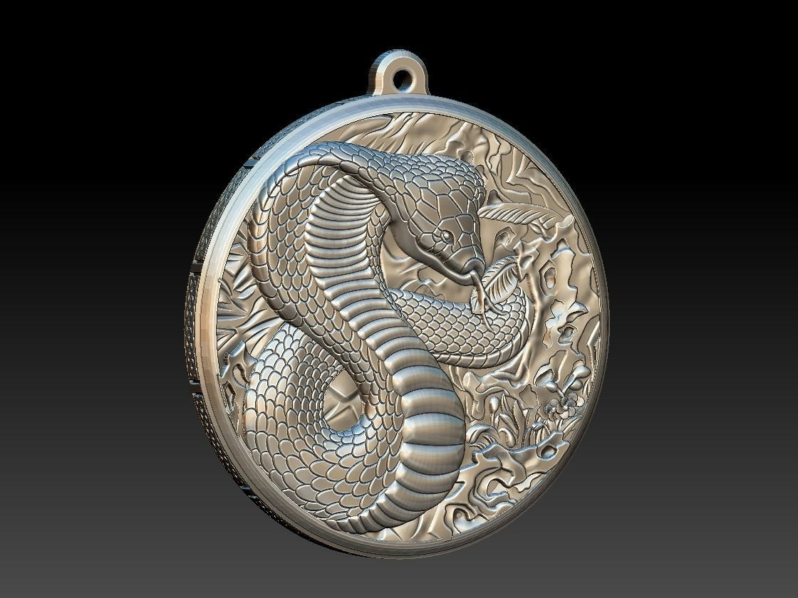 HM Cobra Snake Keychain 01 3D model 3D printable | CGTrader