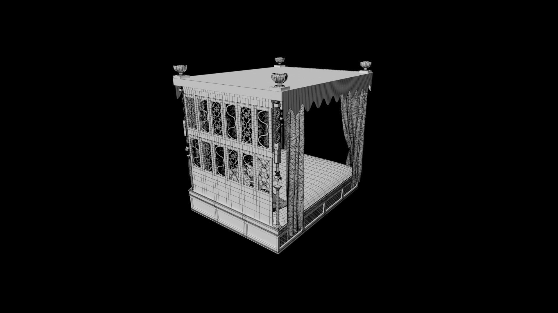 Royal Medieval Canopy Bed 3D model | CGTrader