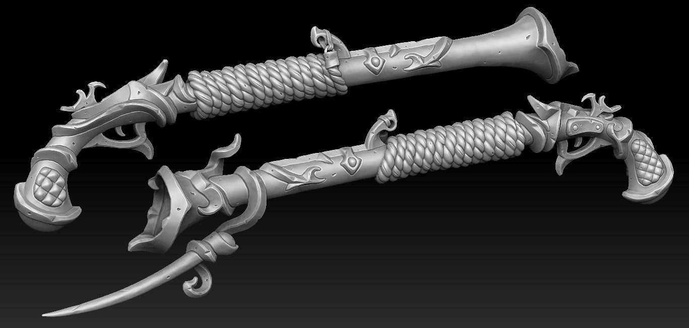 Fantasy muskets collection 3d print 3D model 3D printable | CGTrader