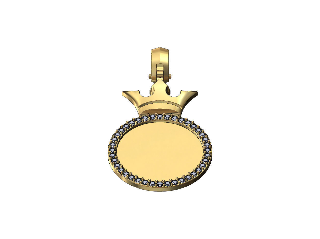 Diamond simple crown memory picture pendant 3D model 3D printable ...