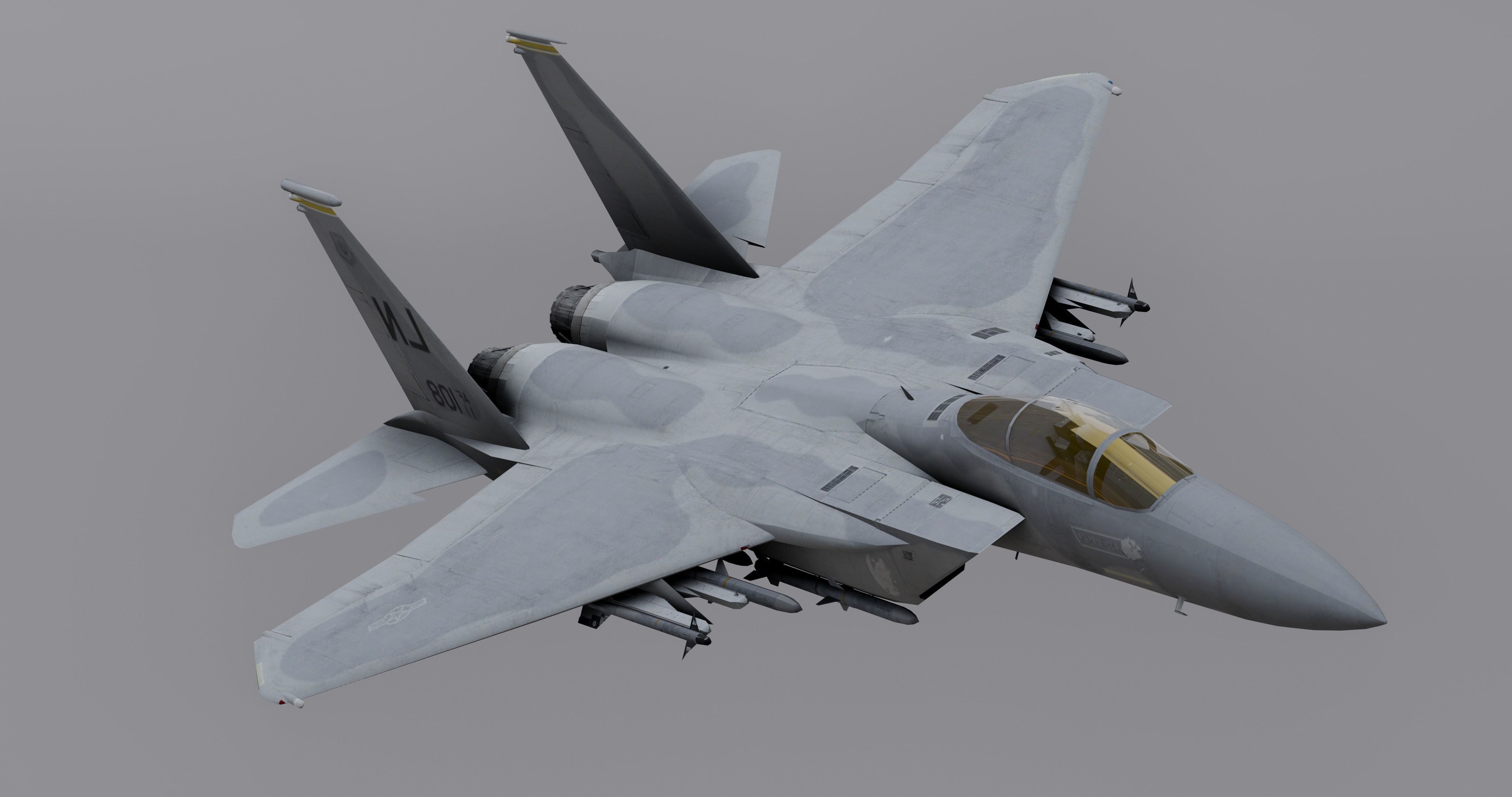 3D model F 15 C- Fighter Jet VR / AR / low-poly | CGTrader