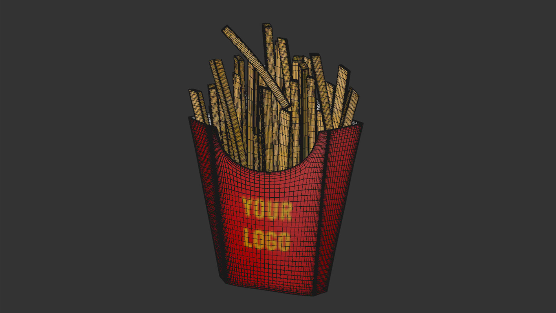 French Fries with Pack 3D model | CGTrader